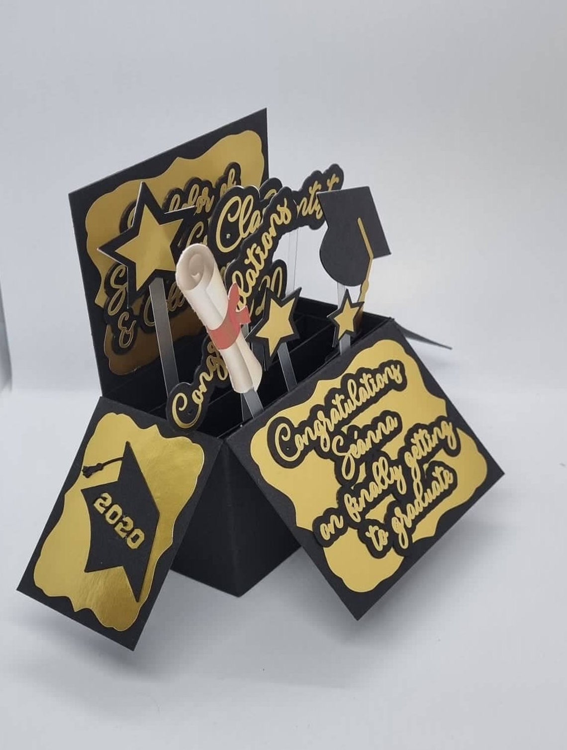 Graduation Box Card - Etsy