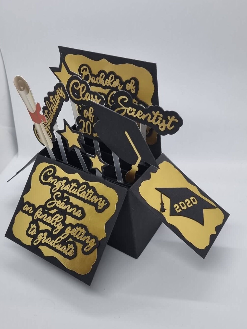 Graduation Box Card - Etsy