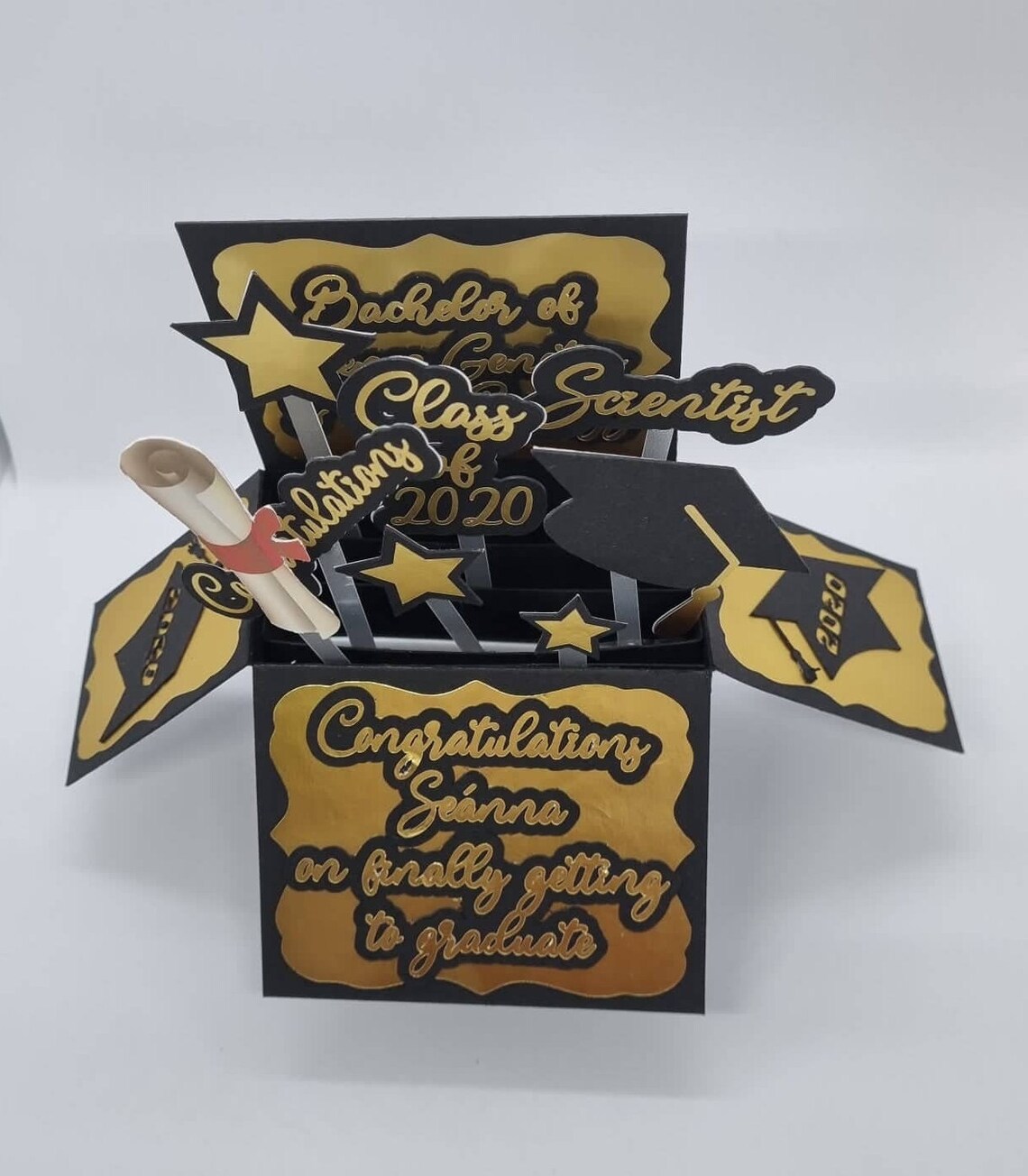 Graduation Box Card - Etsy