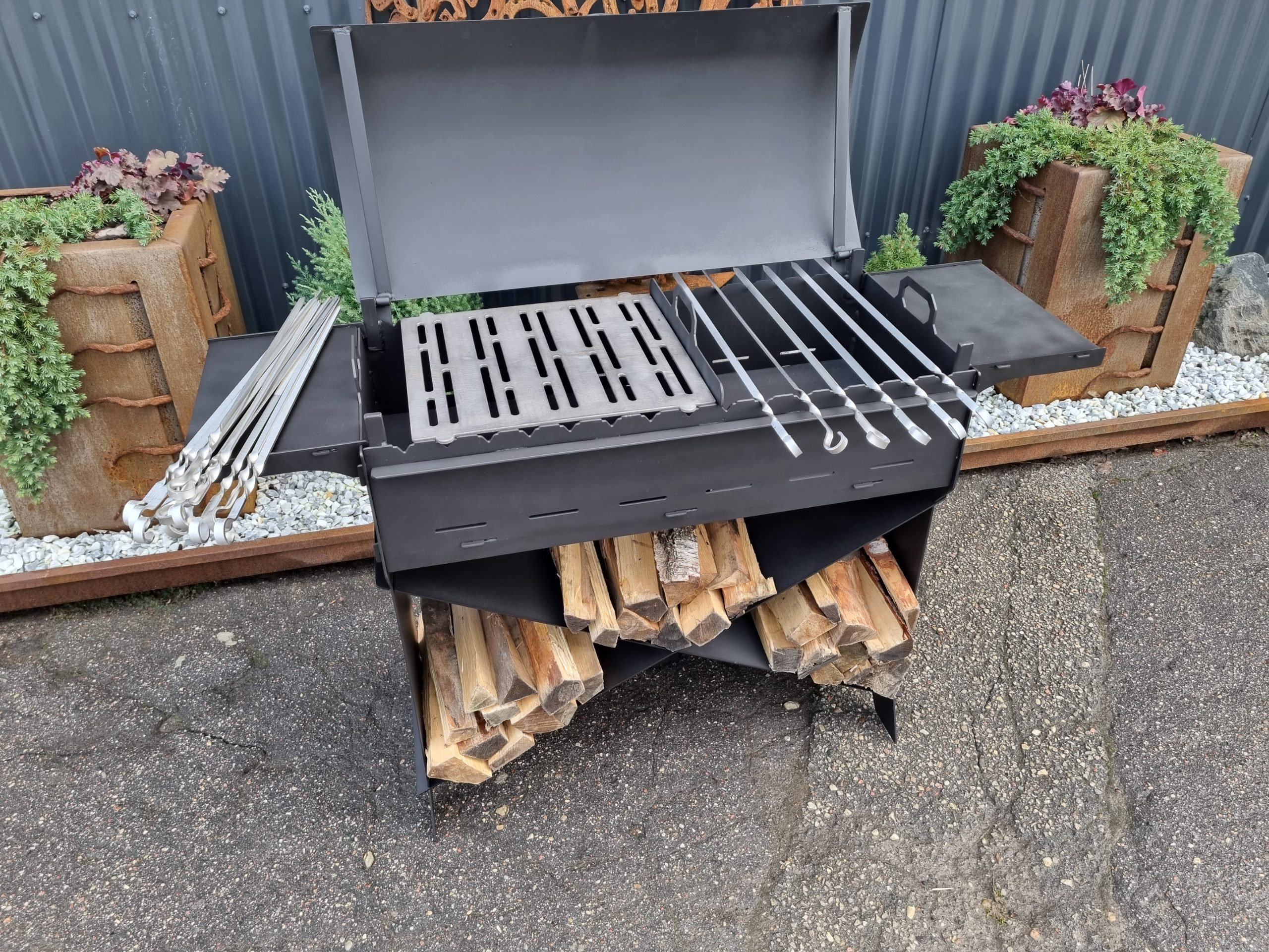 Barbecue “IX With Lid and Firewood Shelf” - Etsy