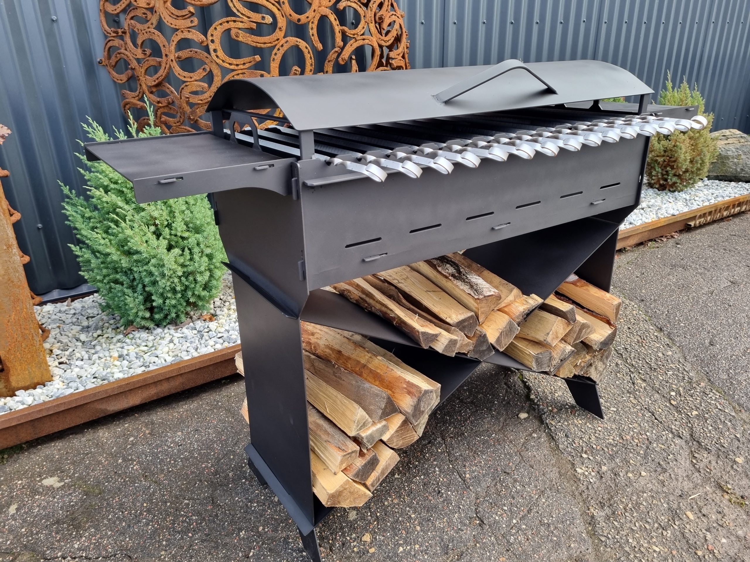 Barbecue “IX With Lid and Firewood Shelf” - Etsy