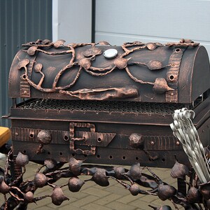 Blacksmith Barbecue Grill With Leaves - Etsy