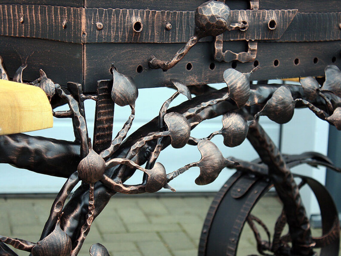 Blacksmith Barbecue Grill With Leaves - Etsy