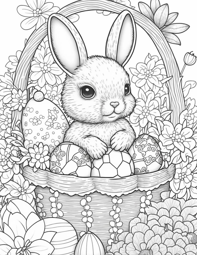 Easter Coloring Book - Etsy