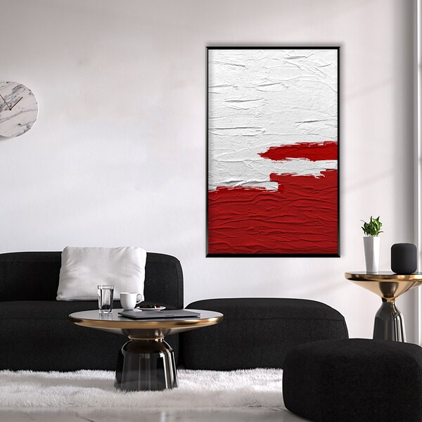 Red Abstract Art - Etsy
