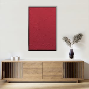 3D Textured Red Painting-minimalist Art-large Abstract Wall Art-3d ...