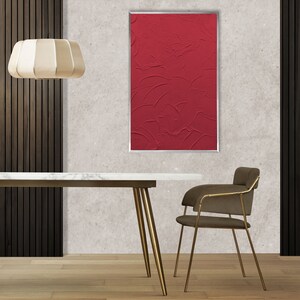 3D Textured Red Painting-minimalist Art-large Abstract Wall Art-3d ...