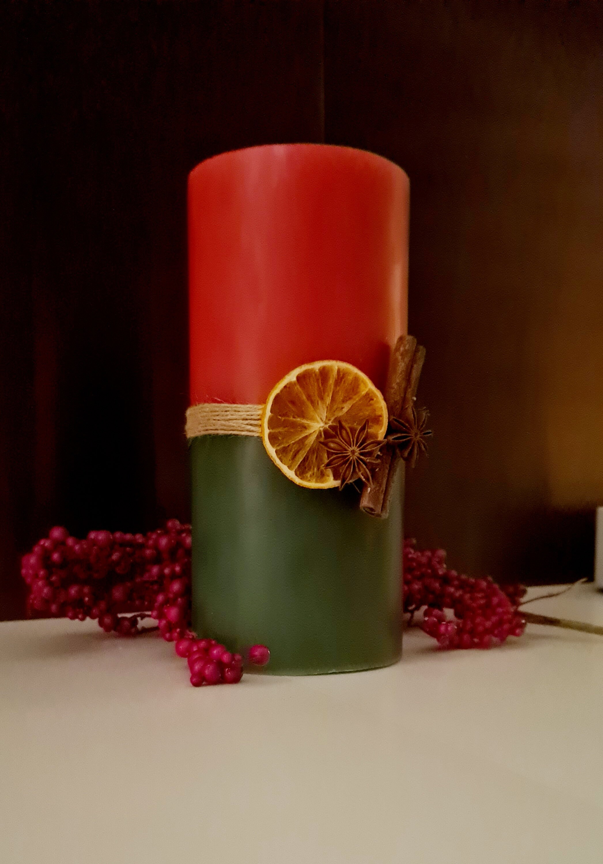 Beautiful Two-tone Pillar Candle for Christmas. - Etsy