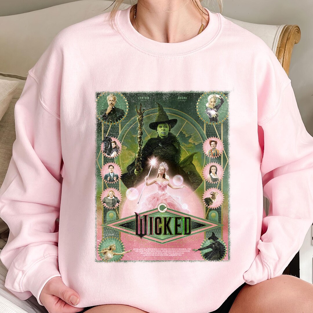 Wicked Sweatshirt, Witch Pink and Green Sweatshirt Tshirt, Wizard of Oz ...