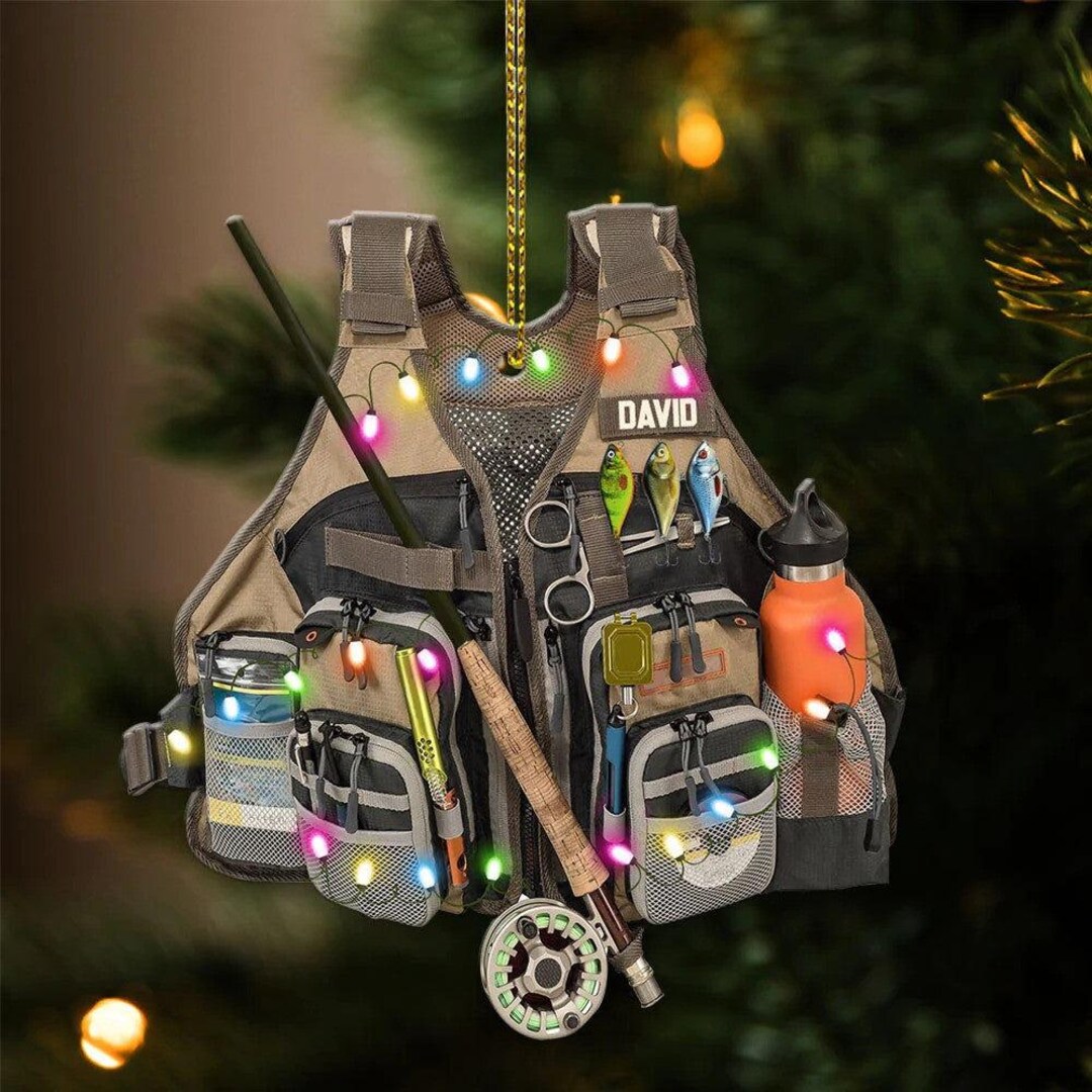 Personalized Fishing Gear Christmas Ornament, Custom Fishing Ornament ...