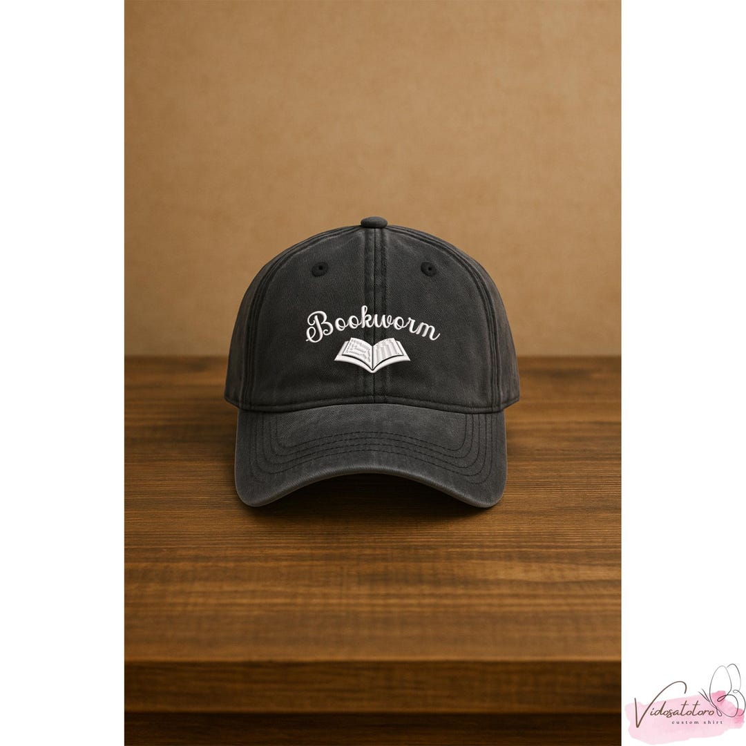 Personalized Embroidered Bookworm Hat With Open Book Design ...