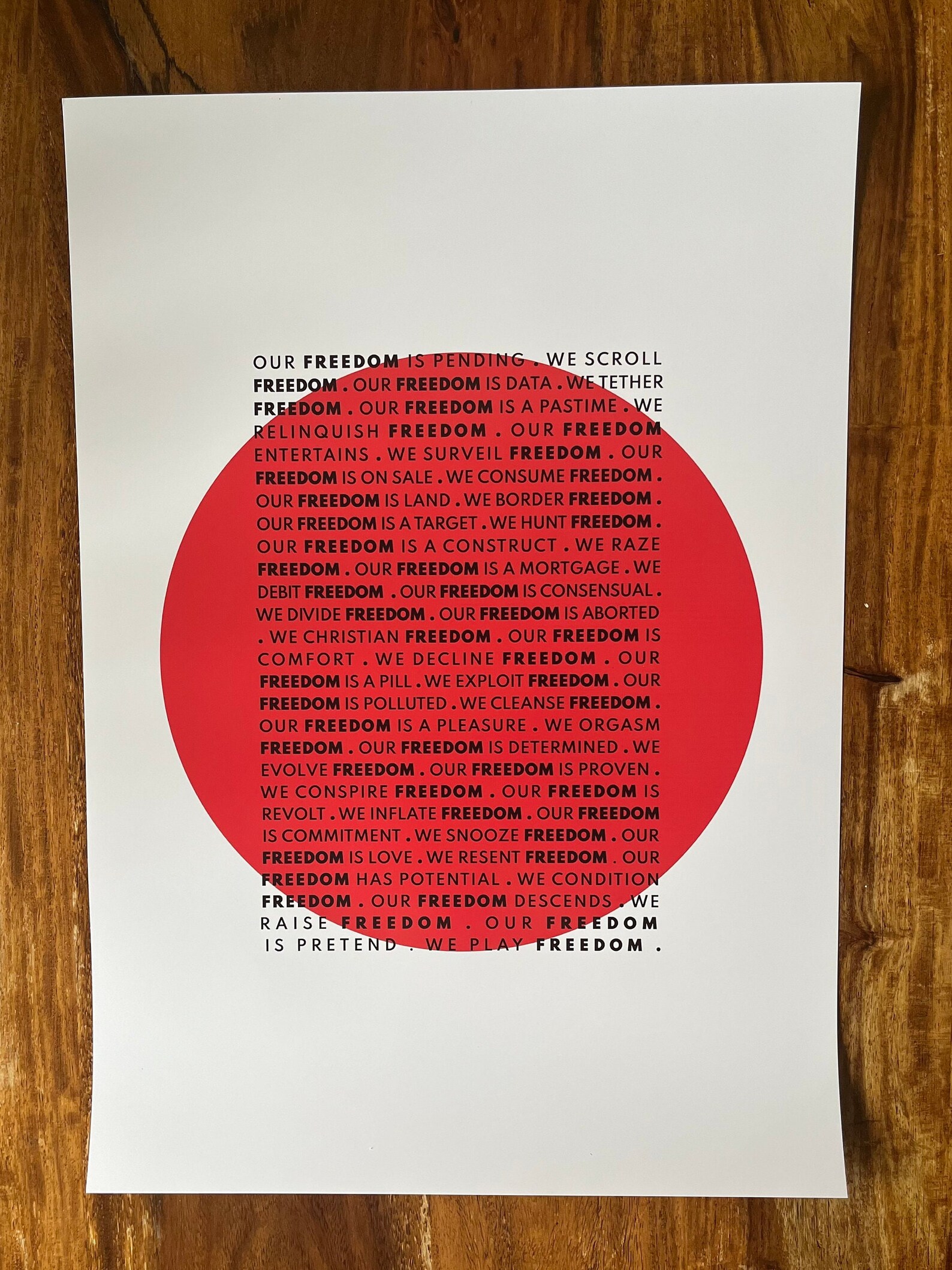 Art Print, Poem Print, Poem Art, Poetry Poster, Freedom Art, Spoken ...