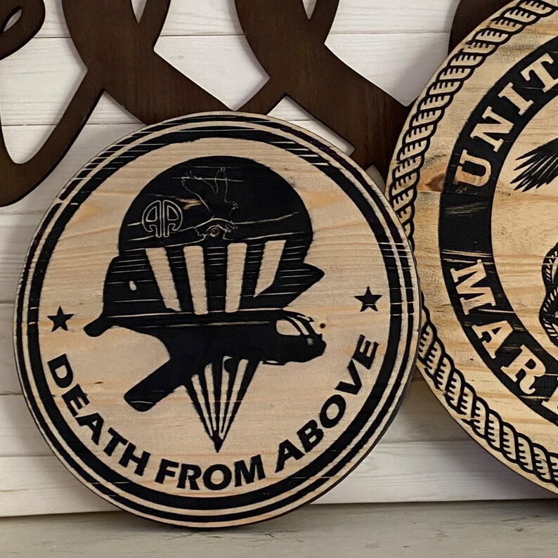 Round Custom Wood Plaque Military Plaque Solid Wood - Etsy