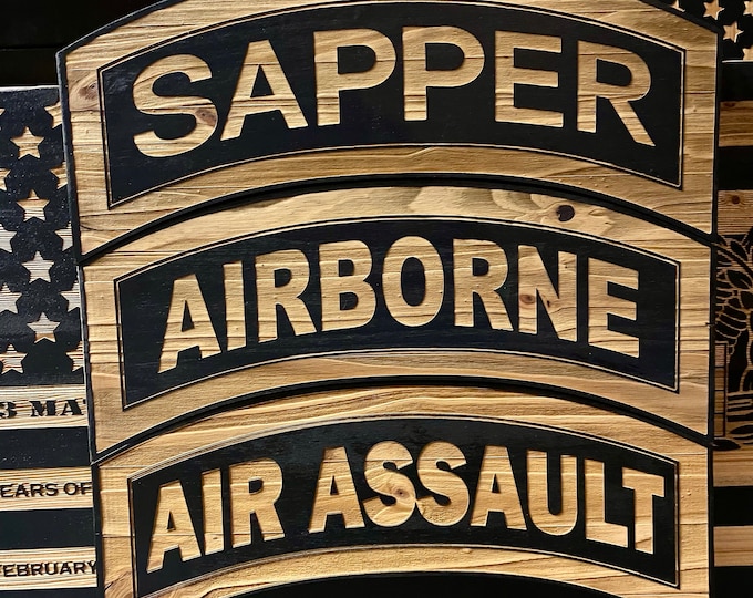 Army Tabs - Laser Engraved Ranger Tab - Airborne Tab - Sapper Tab ...