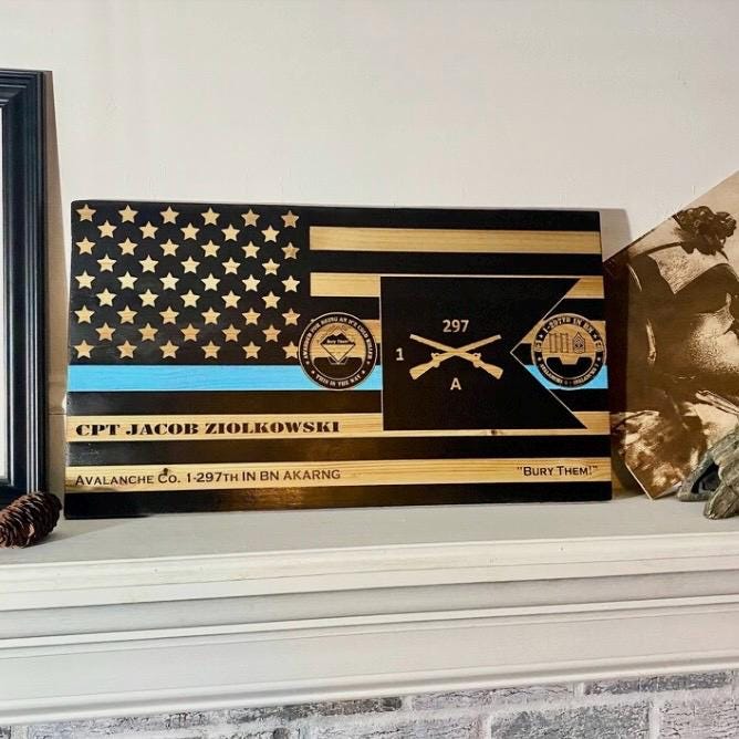 Laser Engraved Flag Plaque - Wood Flag - Retirement - ETS - PCS ...