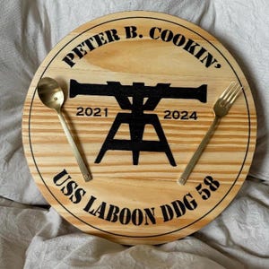 Round Custom Wood Plaque - Military Plaque, Solid Wood - Military Gift ...