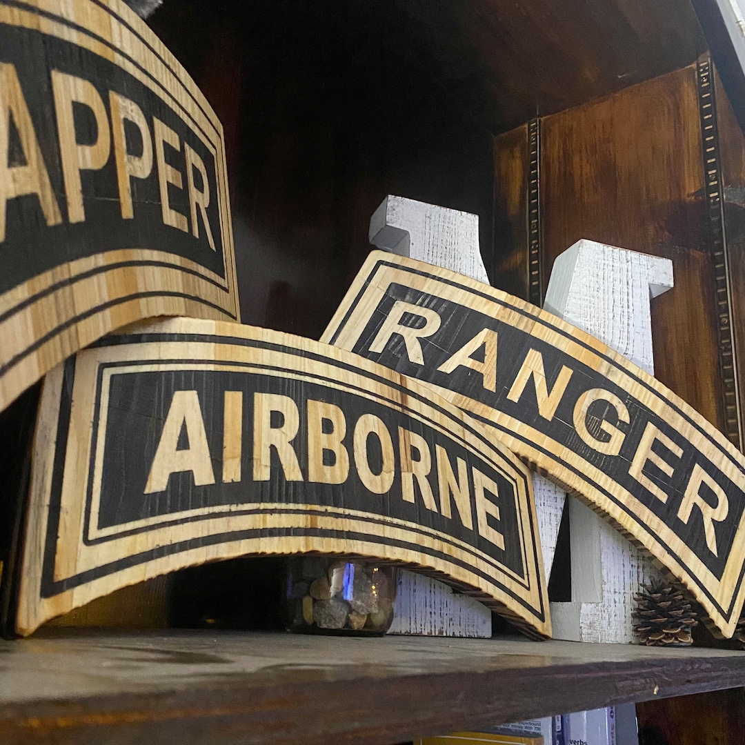 Army Tabs Laser Engraved Ranger Tab Airborne Tab Sapper Etsy
