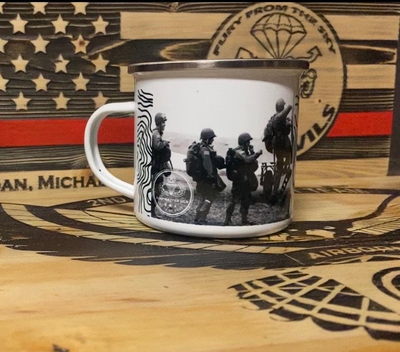 Airborne Enamel Mug - Military Gift, Paratrooper Design (12oz) - Etsy