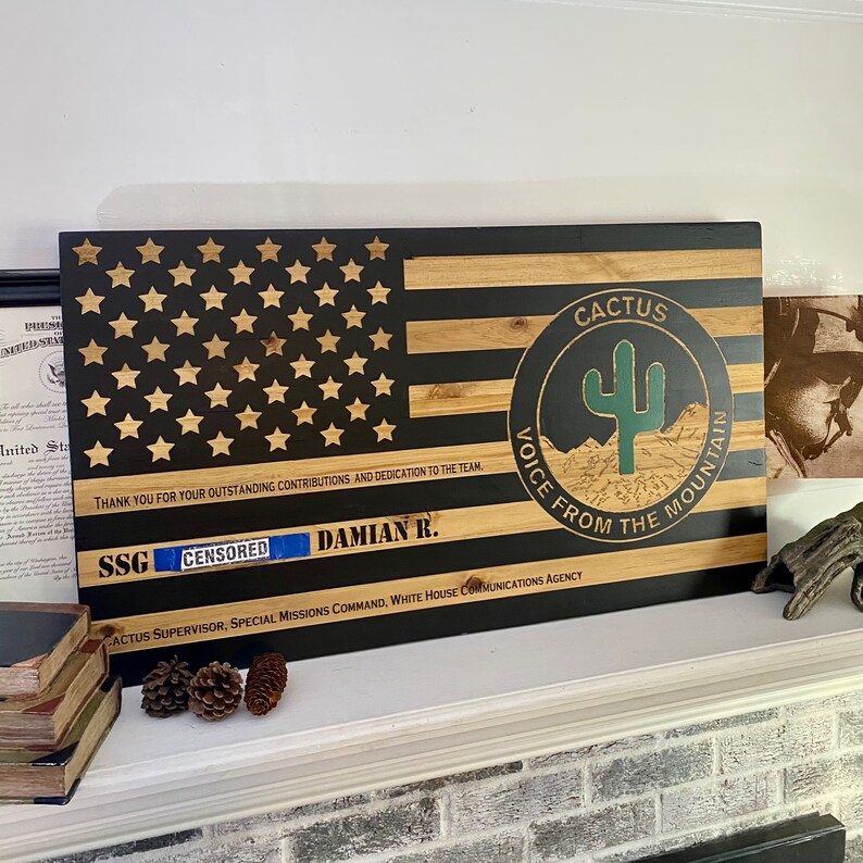 Stained American Flag Plaque ETS Gift PCS Gift Army - Etsy