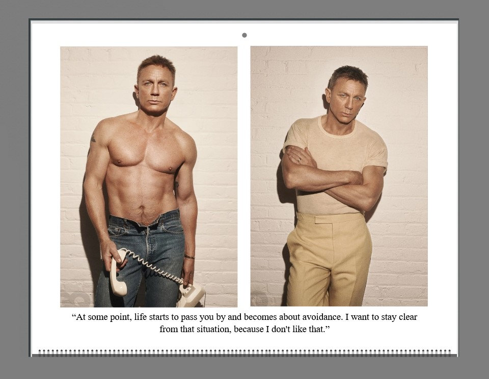 Daniel Craig 2024 Wall Calendar with his quotes and signature sold by ...