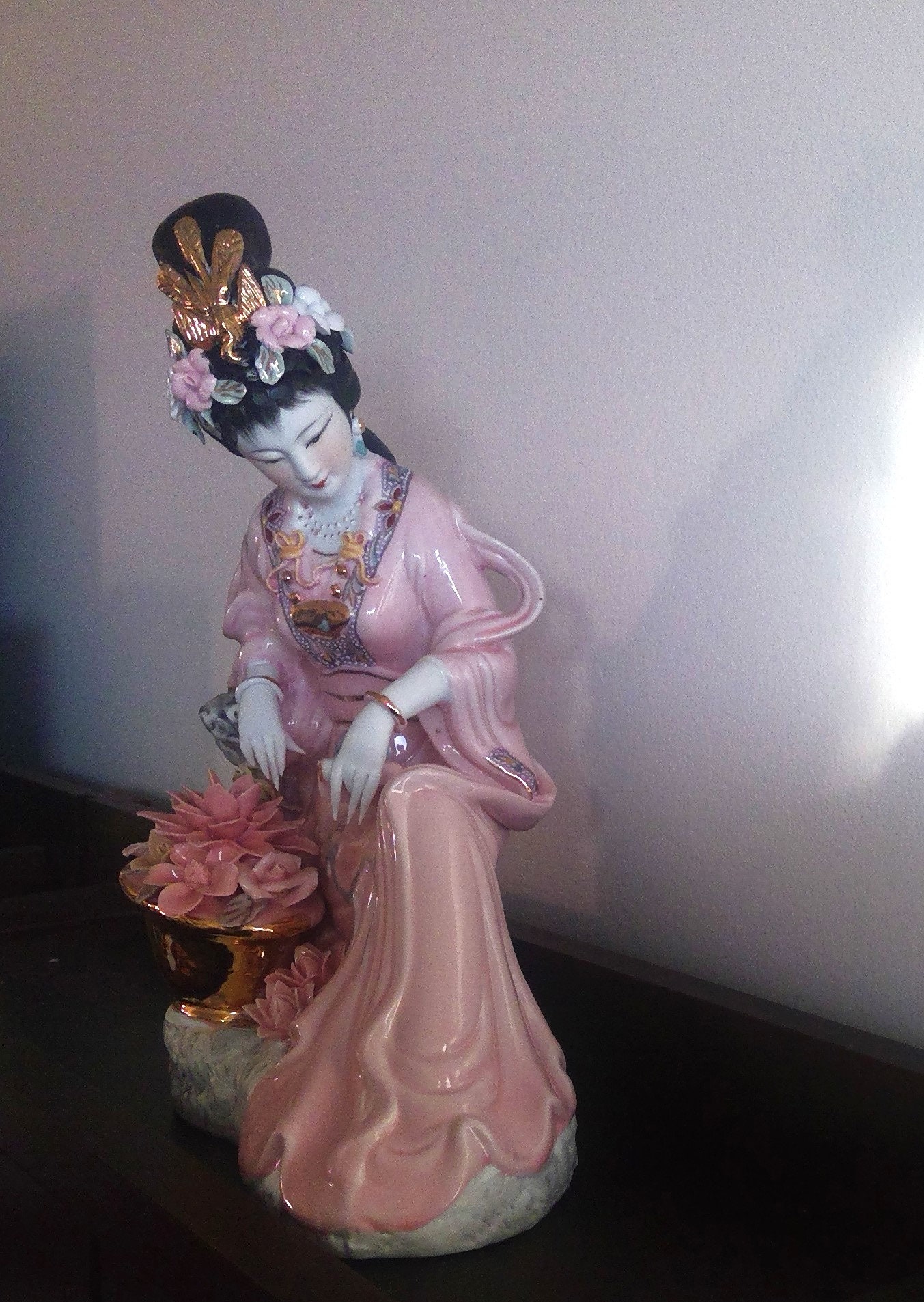 One of a Kind Vintage Porcelain Geisha Statue Sculpture Handmade ...