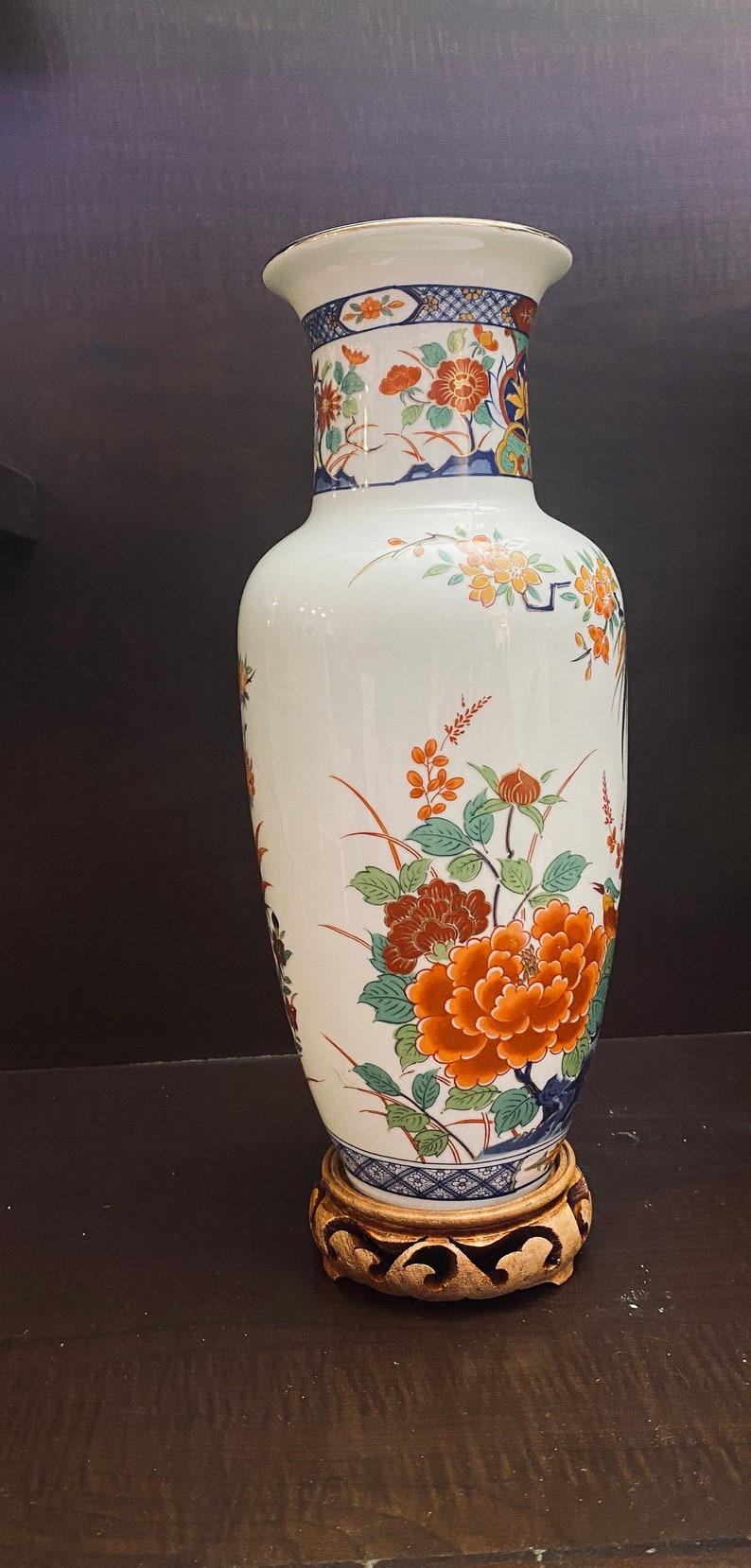 Vintage 1980 Shogun Dynasty Asia Japan Vase Bird Flower Lotus - Etsy