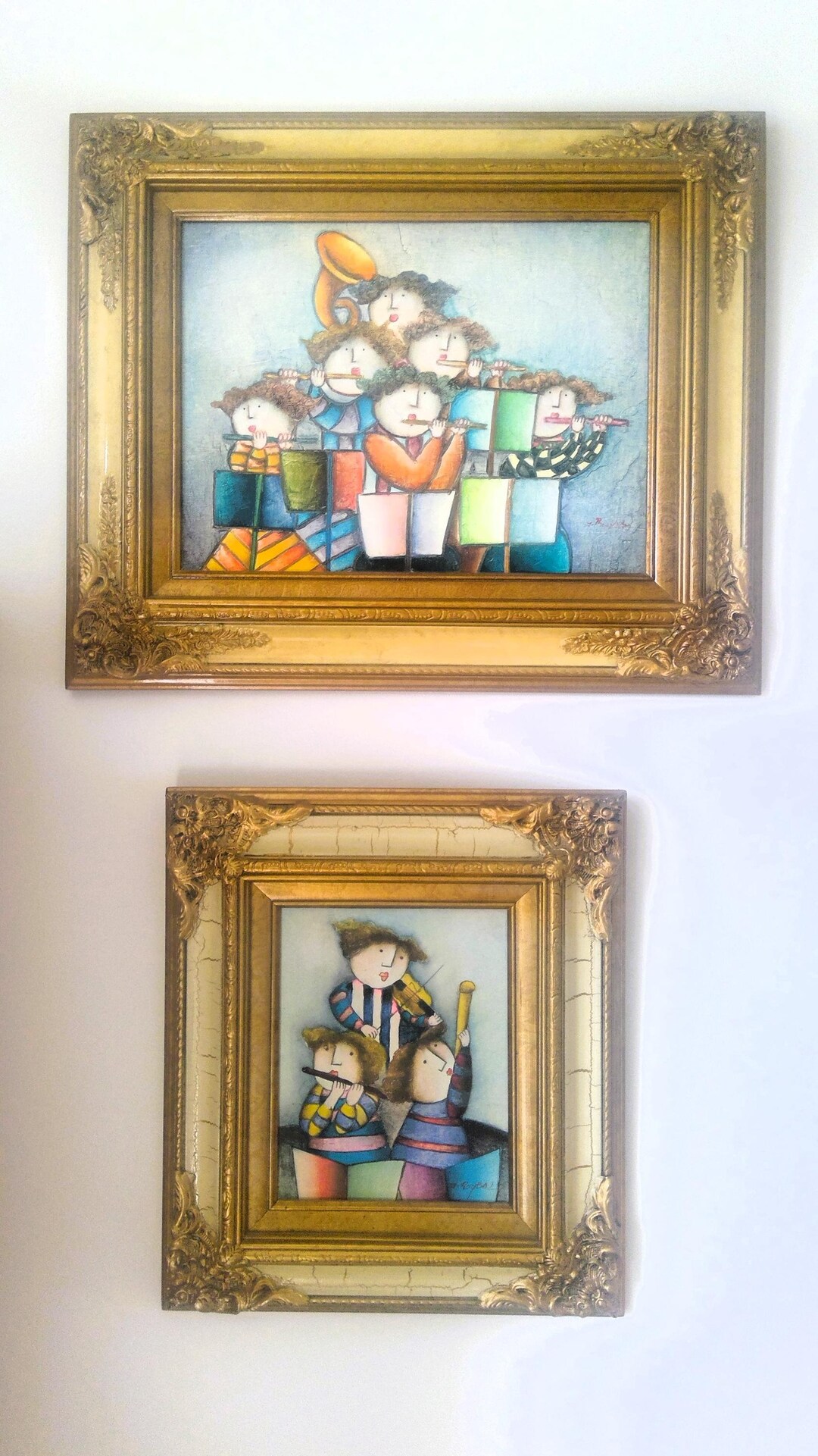 Three J Roybal Original Oil Painting on Canvas Childrens Orchestra ...
