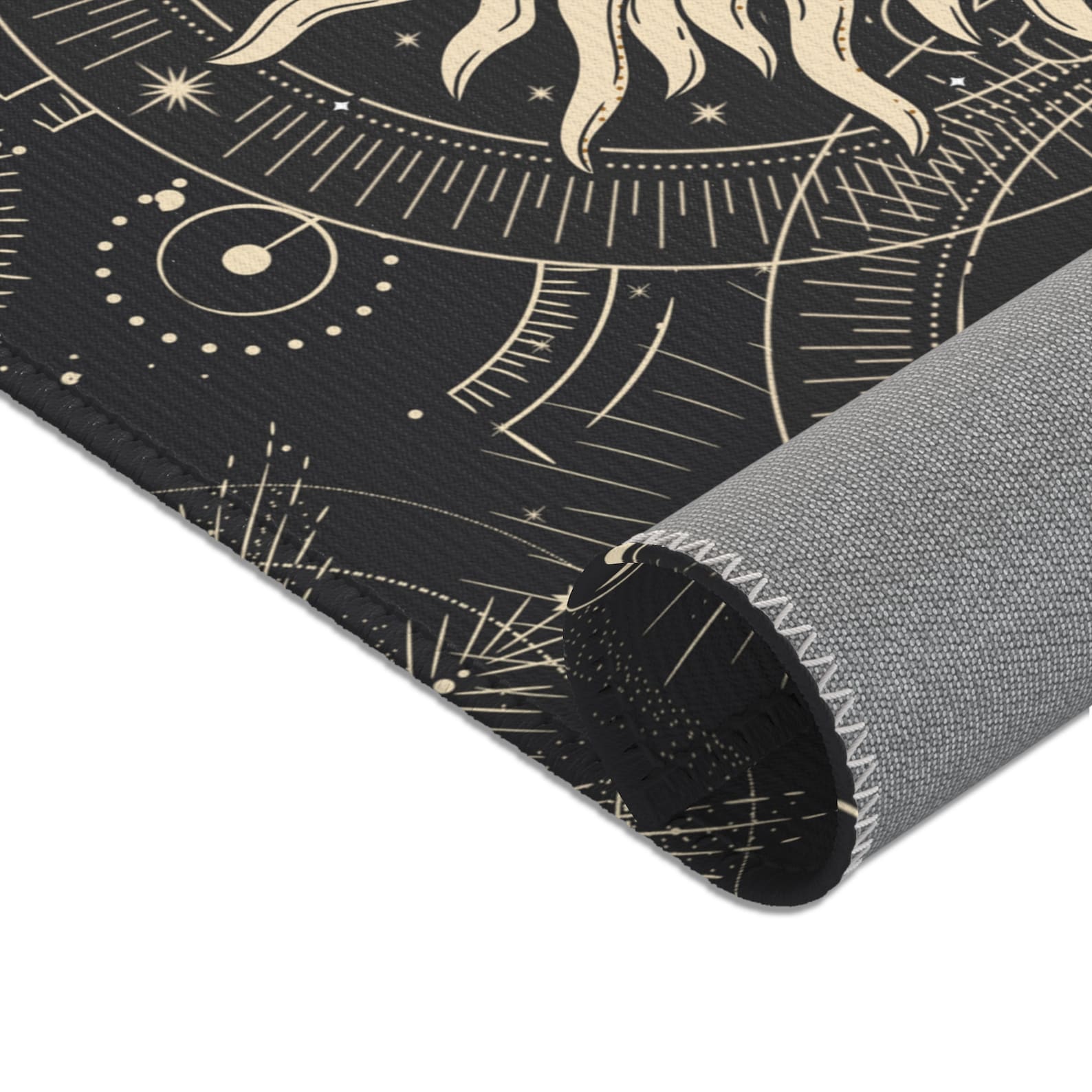 Rug Sun and Moon Celestial Zodiac Tarot Black Area Rug - Etsy