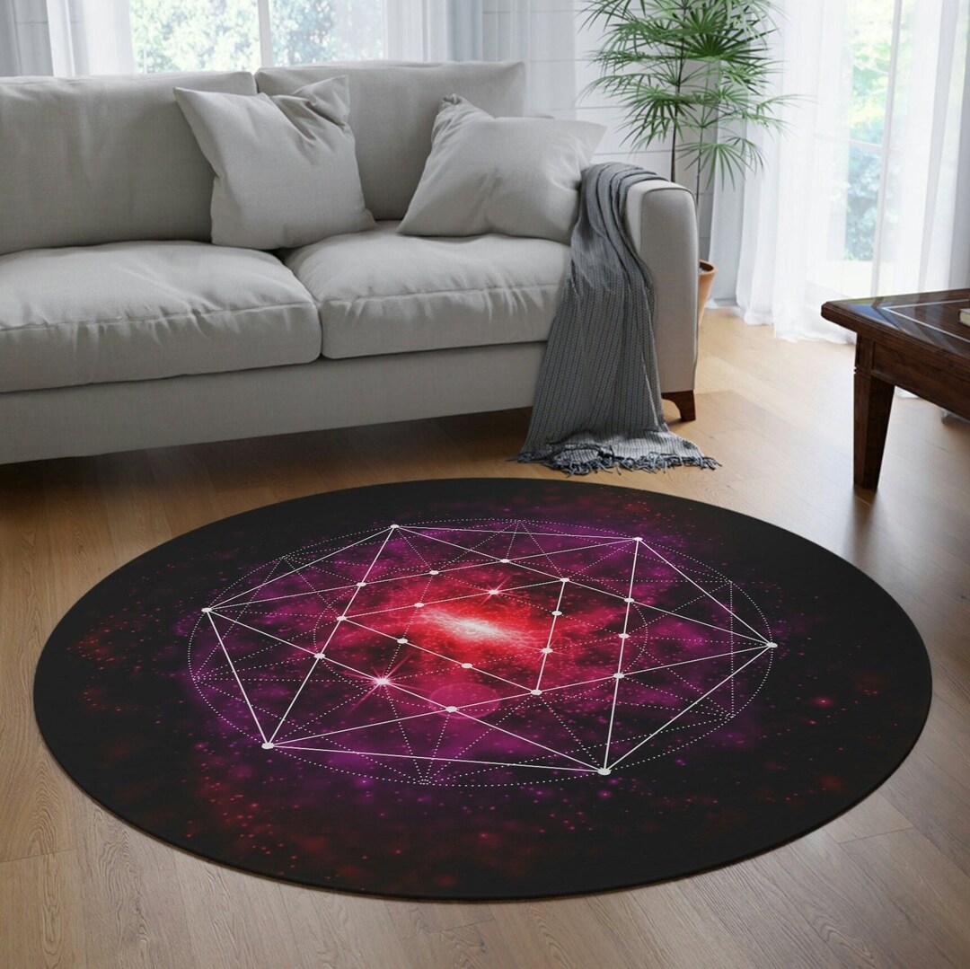 Round Rug Sacred Geometry Rug Round Sacred Geometry Carpet Spiritual ...