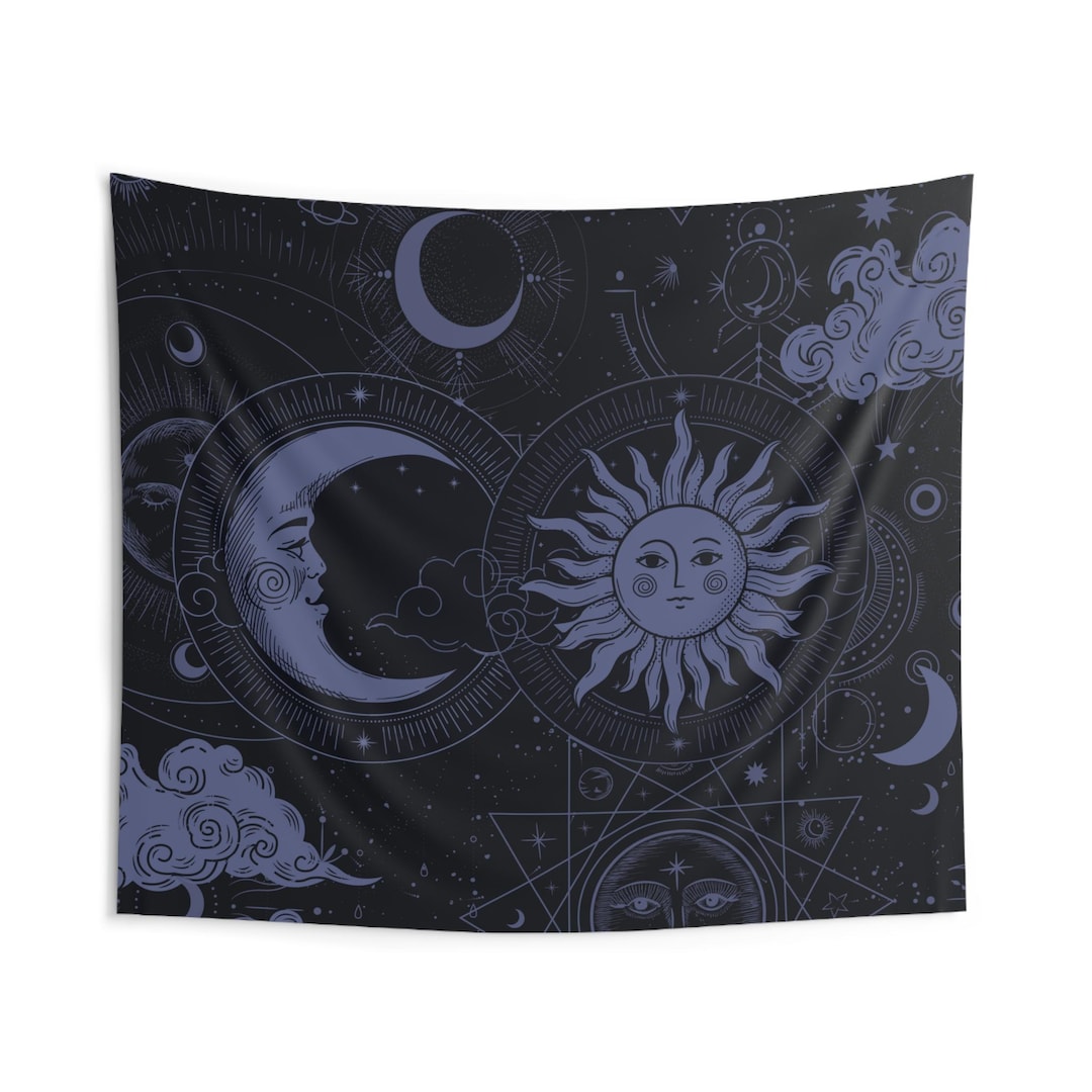 Tapestry Sun and Moon Tapestry Starry Aesthetic Wall Hanging Vintage ...