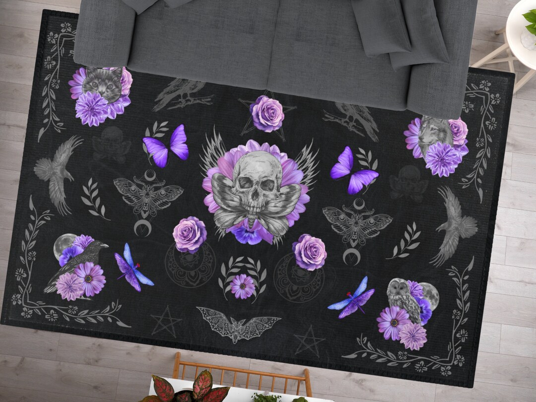 Witch Rug Gothic Rug Dark Academia Decor Dark Rugs Black - Etsy Australia