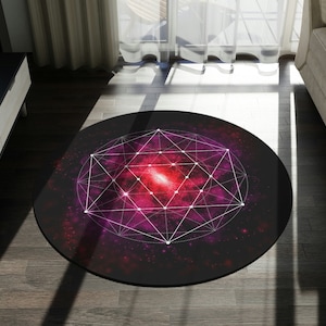 Round Rug Sacred Geometry Rug Round Sacred Geometry Carpet Spiritual ...