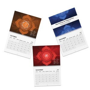2026 Chakra Calendar, Spiritual Meditation, Yoga Office Decor - Etsy