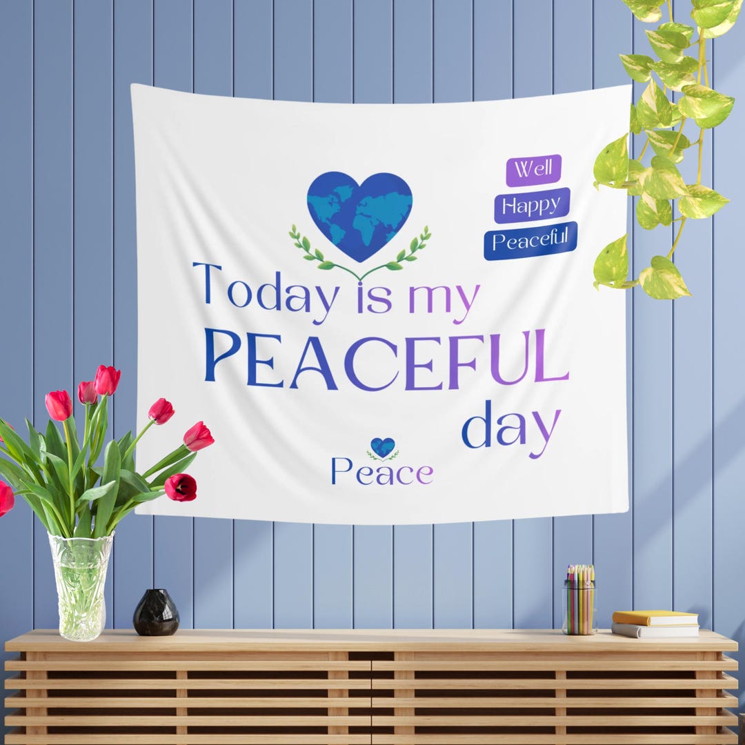 Today is My Peaceful Day Tapestry, Spiritual Wall Hanging, Boho Decor ...