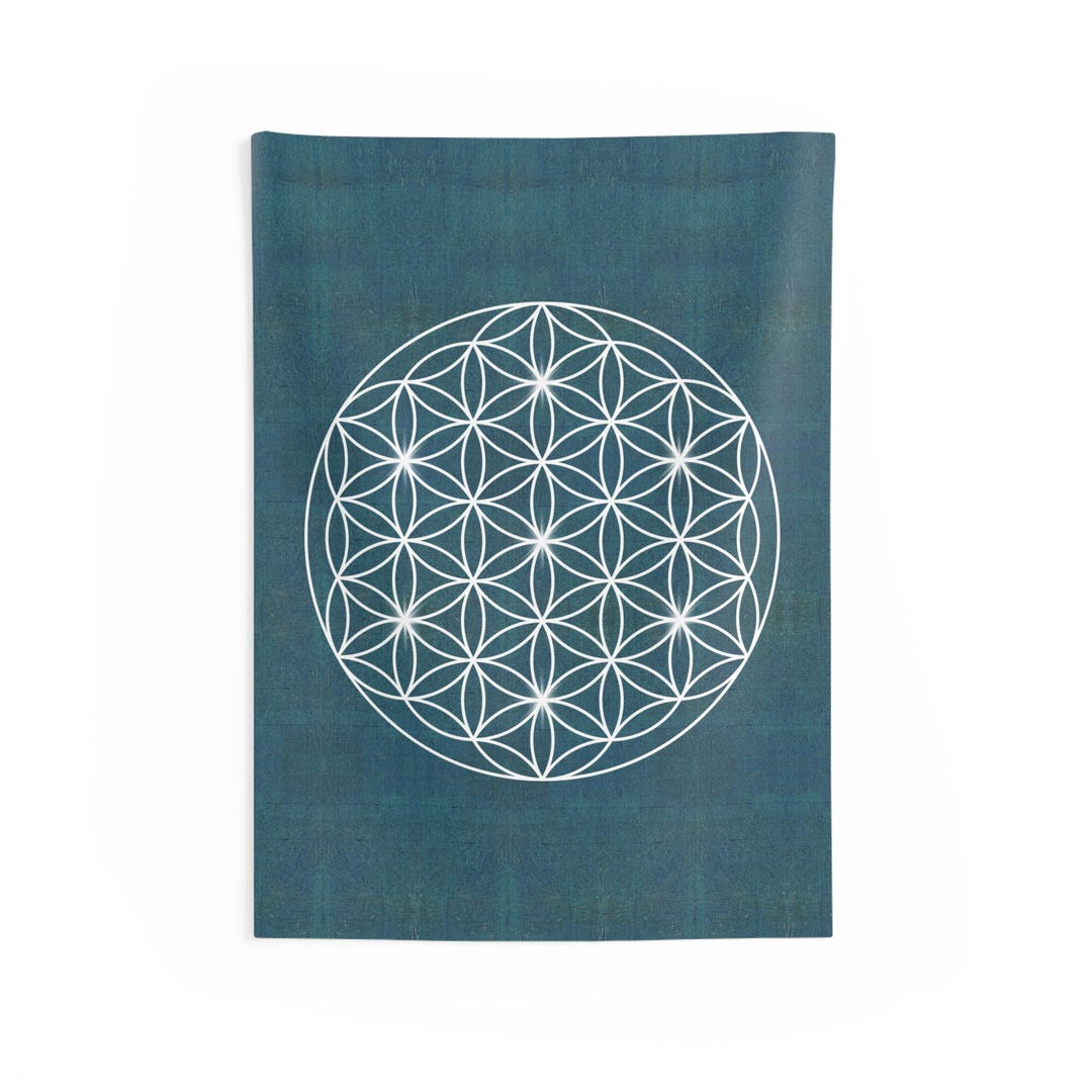 Flower of Life Tapestry Sacred Geometry Wall Art Spiritual Tapestry ...