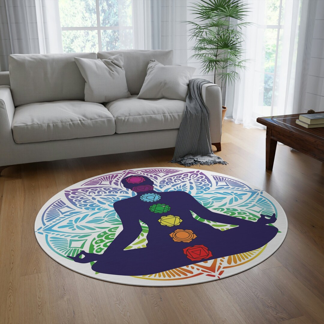 Round Rug Chakra Rug Round Chakra Rug Chakras Mat Chakra Meditation ...