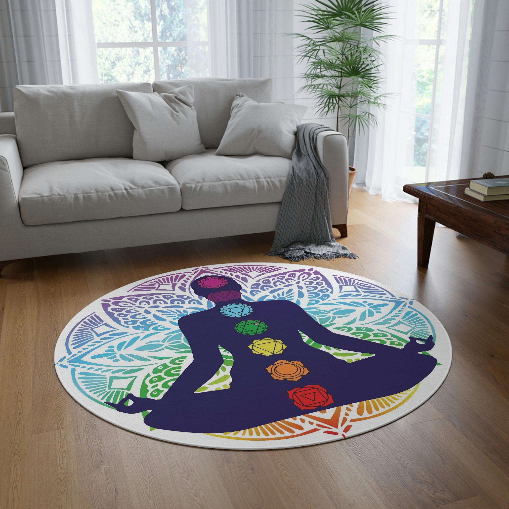 Round Rug Chakra Rug Round Chakra Rug Chakras Mat Chakra - Etsy