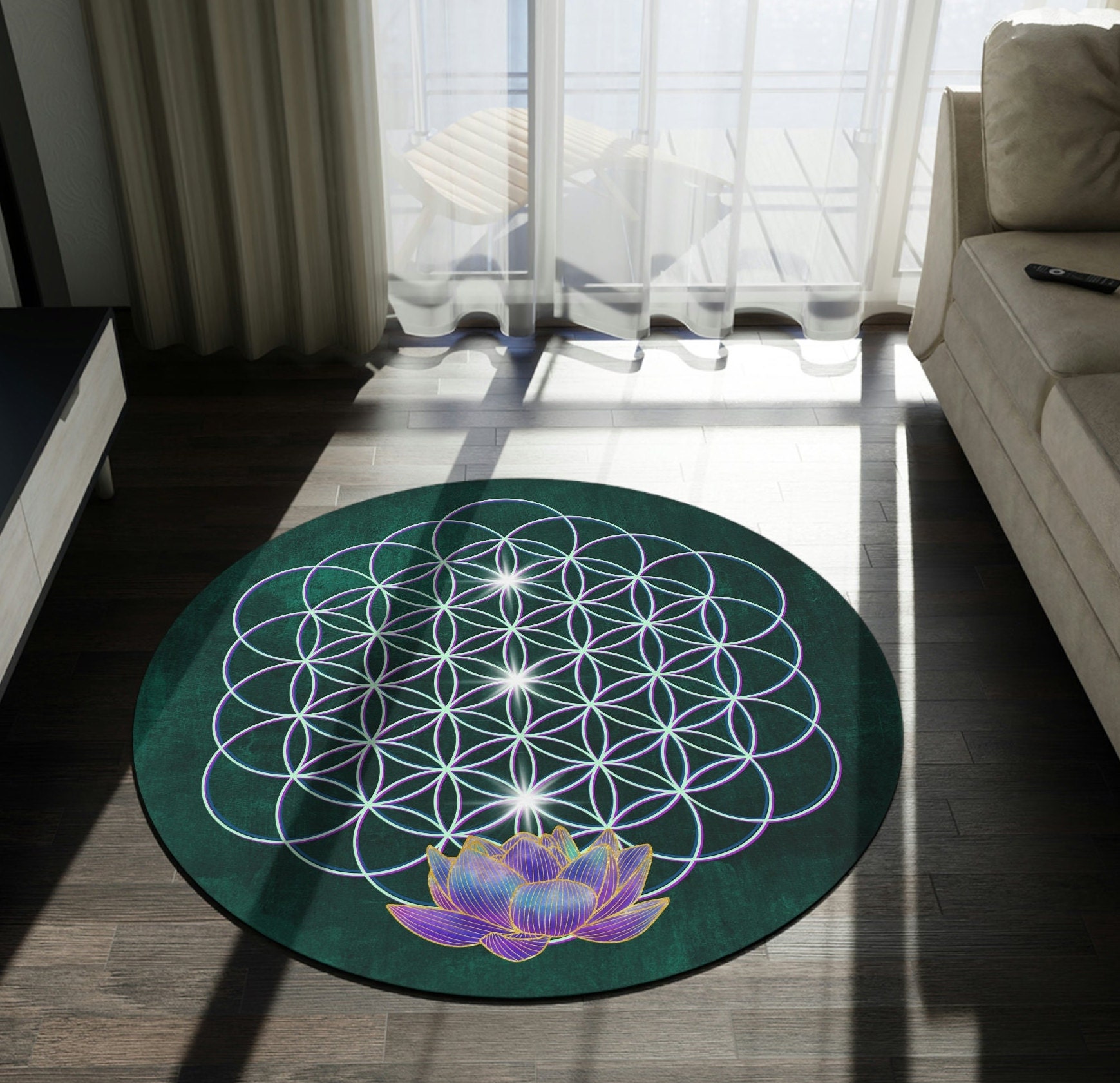 Flower of Life Rug, Sacred Geometry Rug, Celestial Rug, Spiritual Rug ...