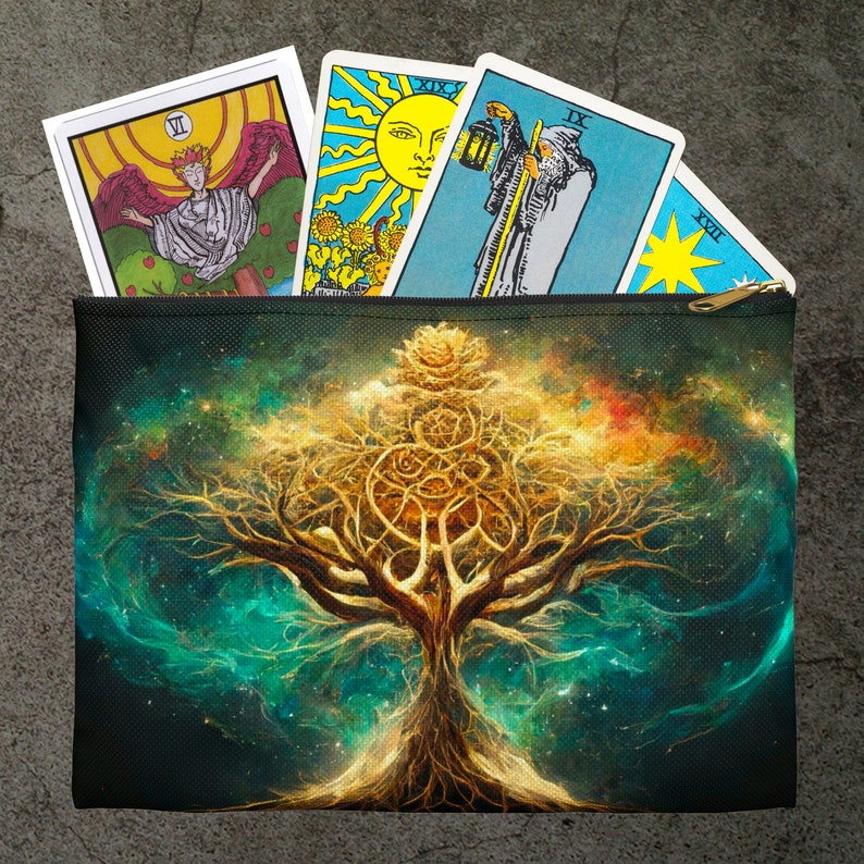 Tarot Card Bag Tree of Life Tarot Deck Bag Pouch Tree of Life Oracle ...