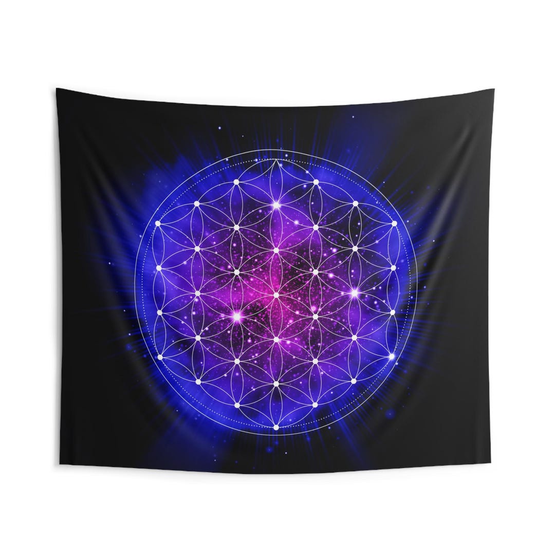 Flower of Life Tapestry, Sacred Geometry Wall Hanging, Alchemy Art ...