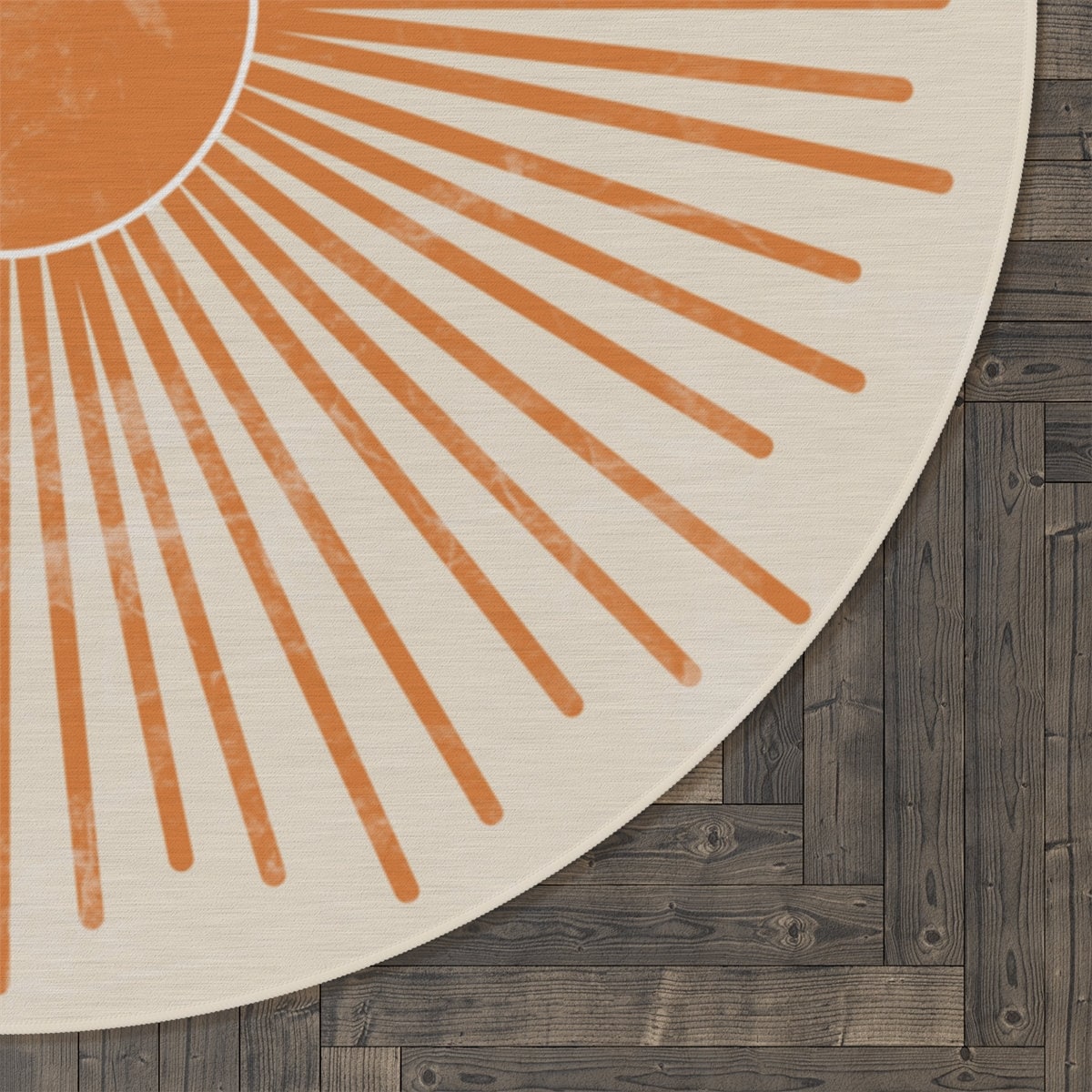 Round Rug Boho Sun Area Rug Retro Sun Floor Rug Sunset Carpet - Etsy