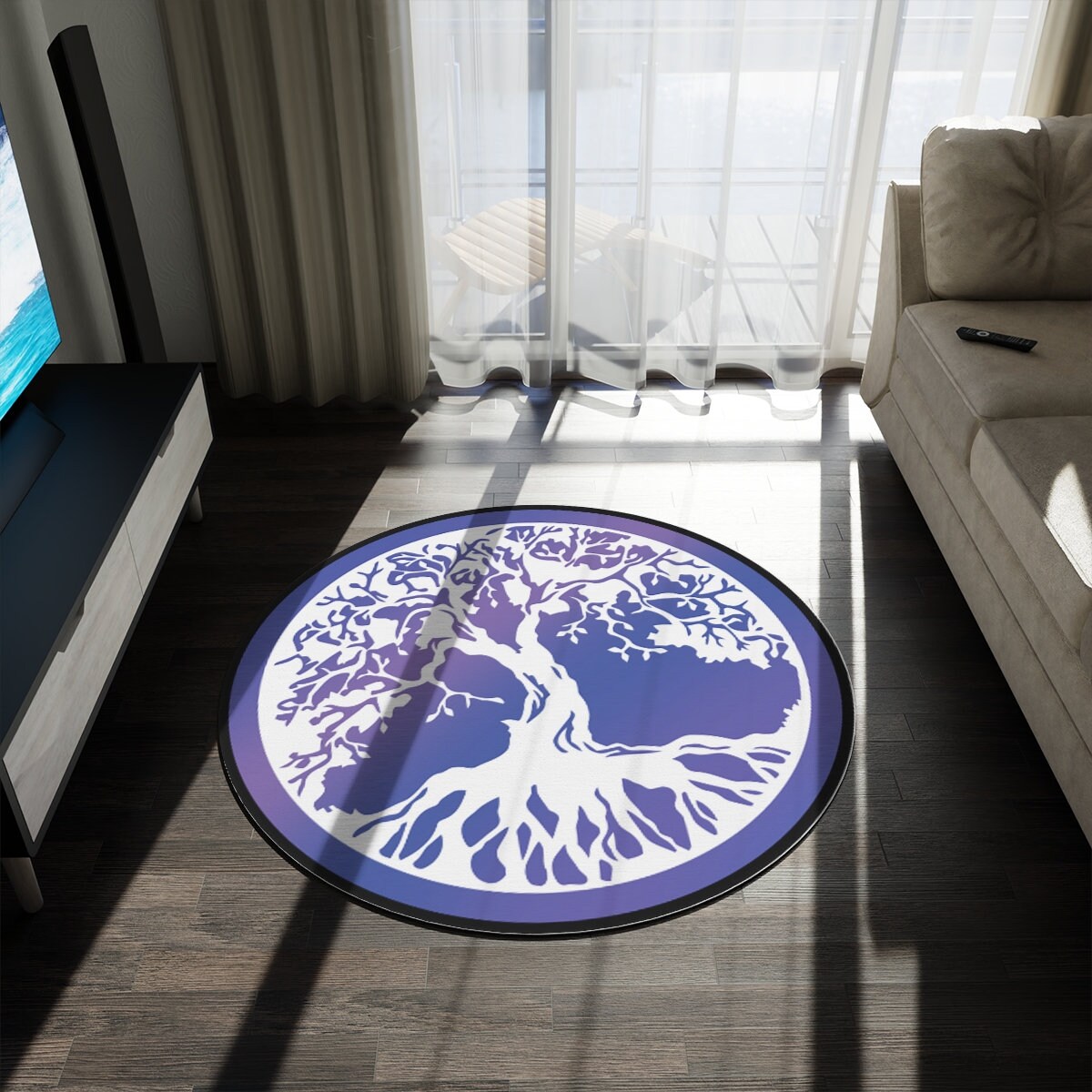 Round Tree of Life Rug Round Purple Tree of Life Rug Round - Etsy
