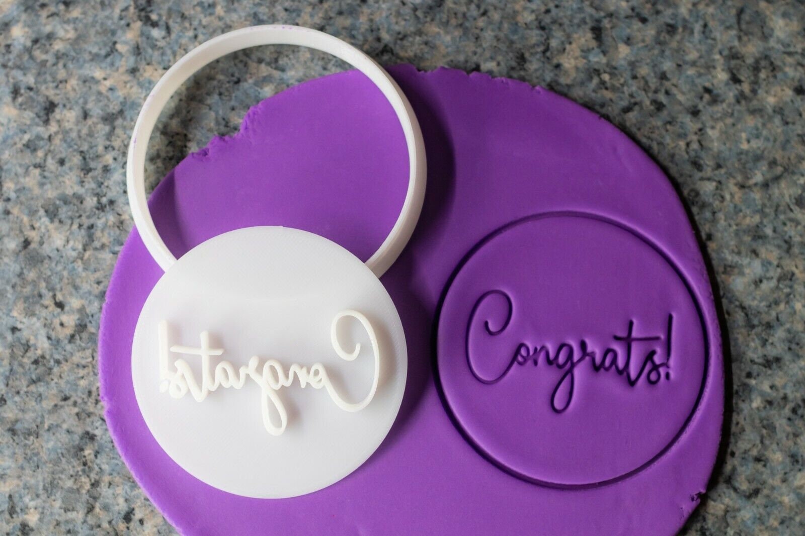 Congrats Congratulations Cookie Cutter, Fondant Embosser, 3D Printed - Etsy