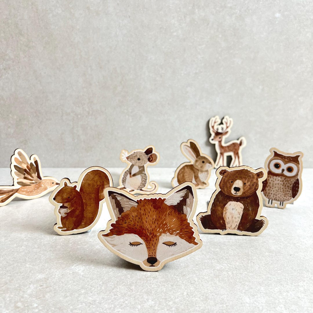 Forest Animals | 8 Beautiful Wooden Magnets | Creative Learning and ...