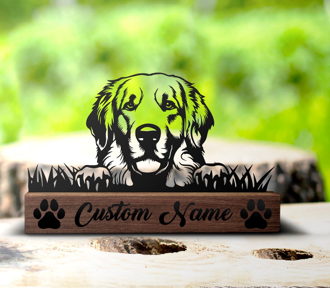Custom Kuvasz Dog Desk Name Plate Wedge Personalized Peeking Dog ...