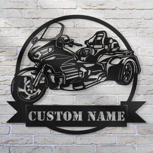 Custom Trike Motorbiker Metal Wall Art LED Lights Personalized Dirt ...