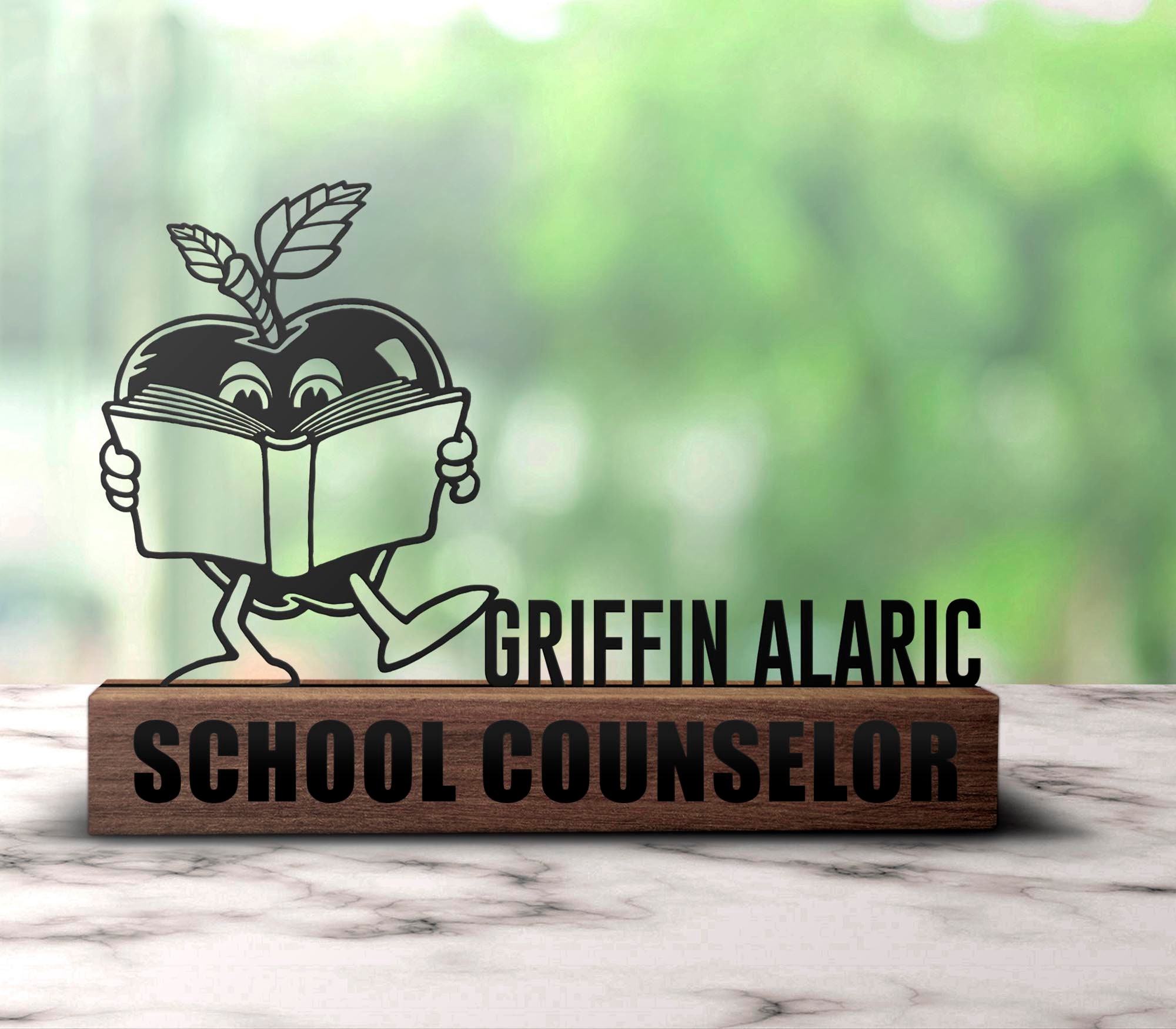 Custom School Counselor Desk Name Plate Wedge Personalized Counselor ...