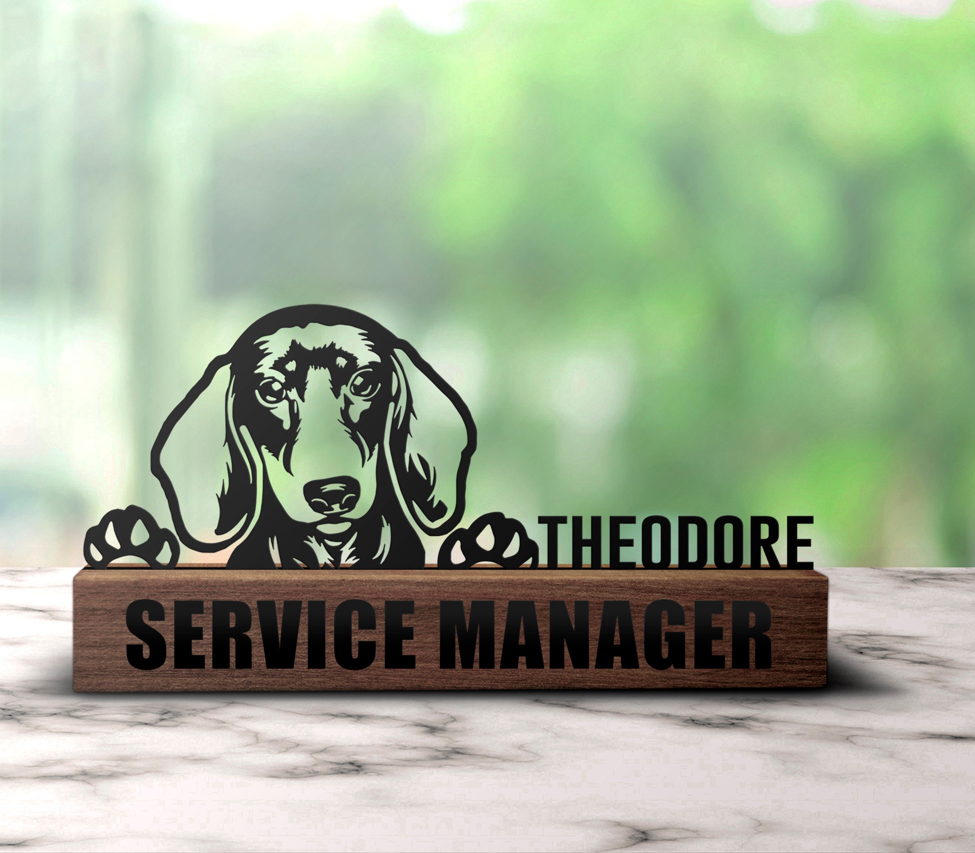 Custom Dachshund Desk Name Plate Wedge Personalized Dog - Etsy