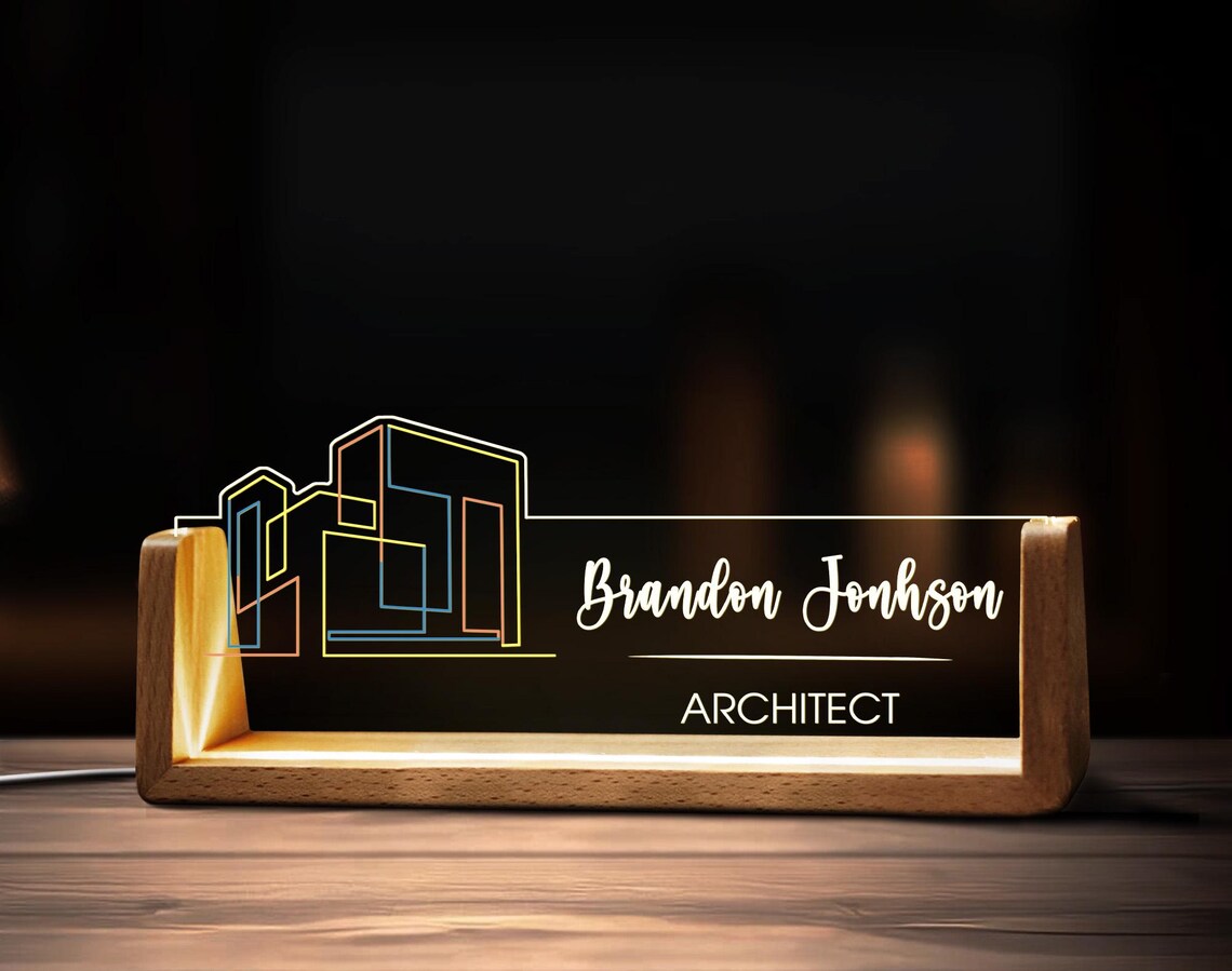 Personalized Architect Desk Name Plate, Architecture Acrylic Name Sign ...