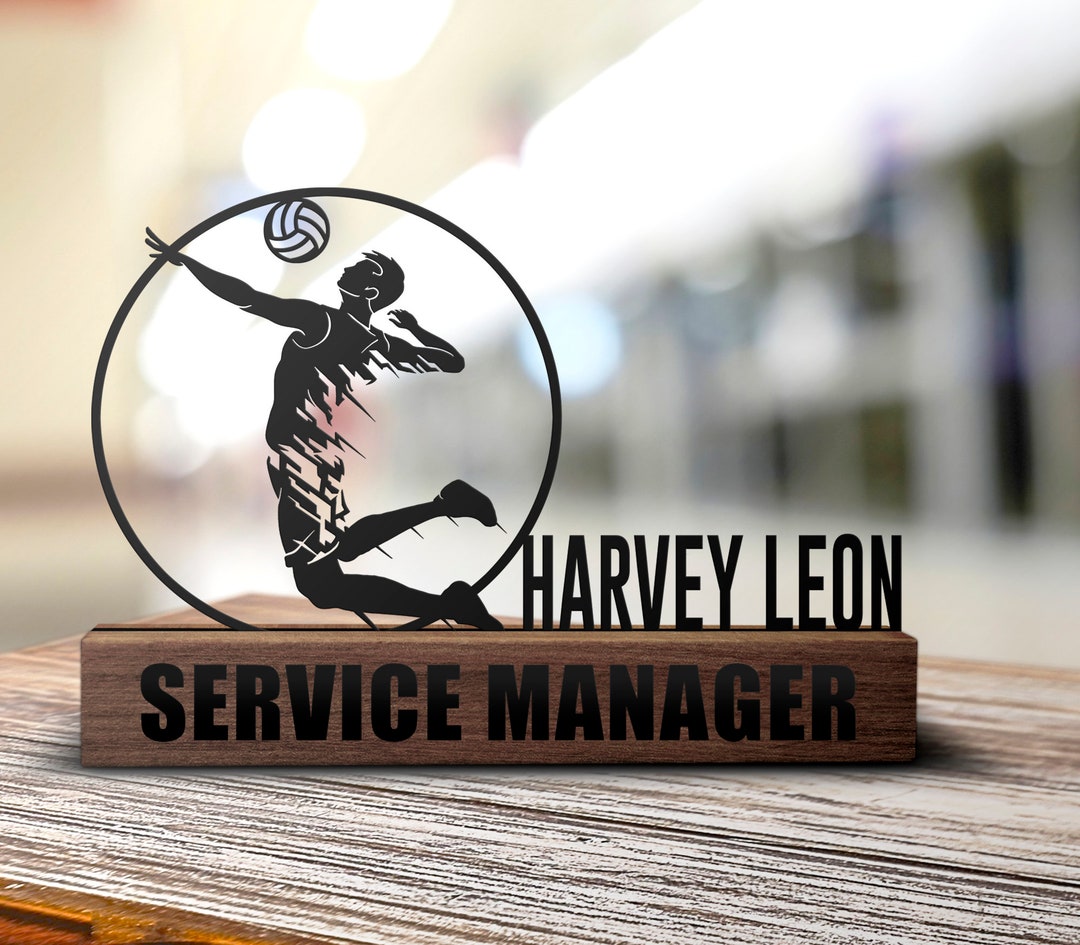 Custom Volleyball Desk Name Plate Wedge Personalized Player Volleyball ...